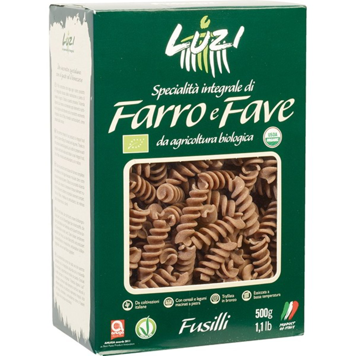 LUZI Fusilli integrali con farro e fave 500 GR - Basko