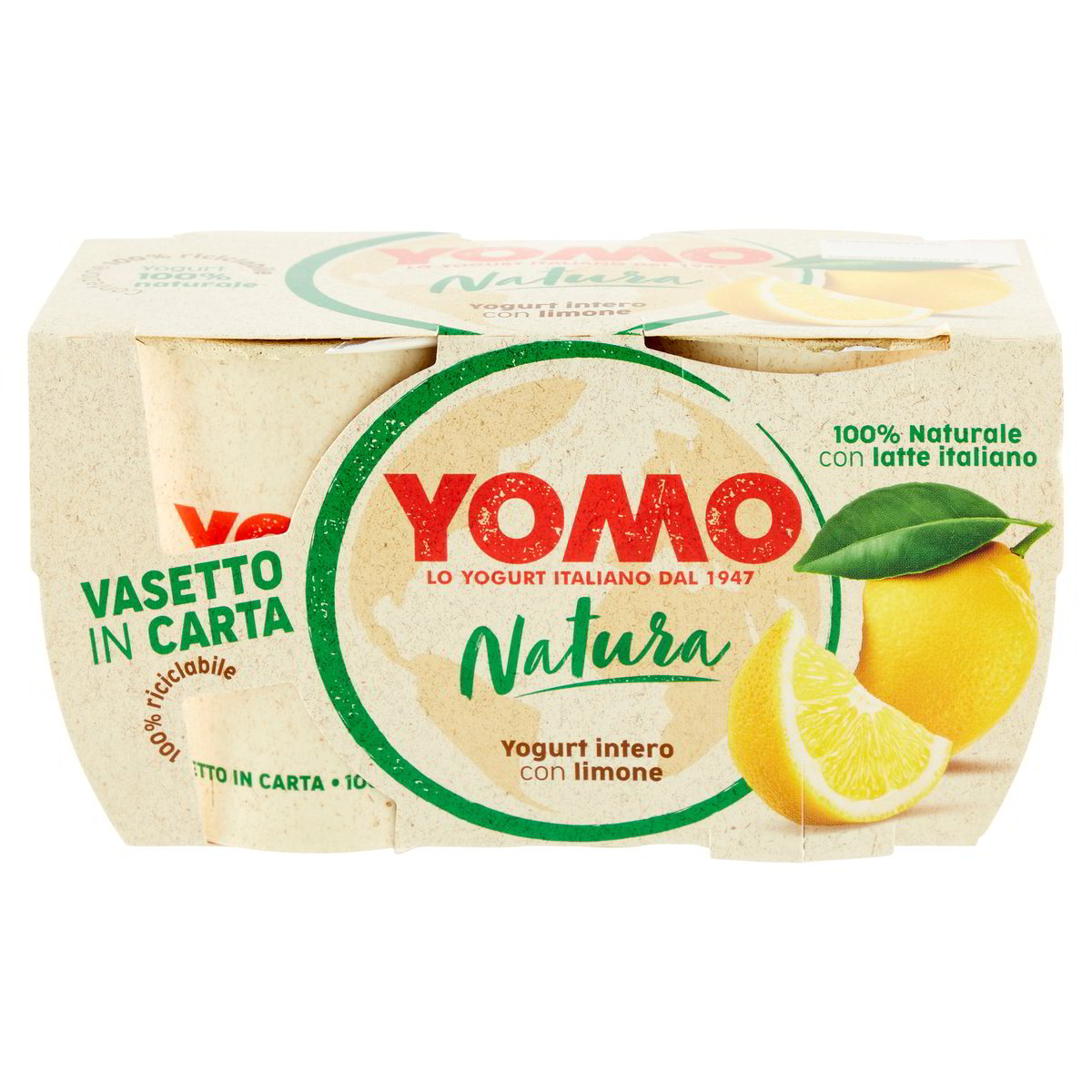 YOMO Natura Yogurt Intero al Limone 250 GR 2 vasetti.Latte italiano ...