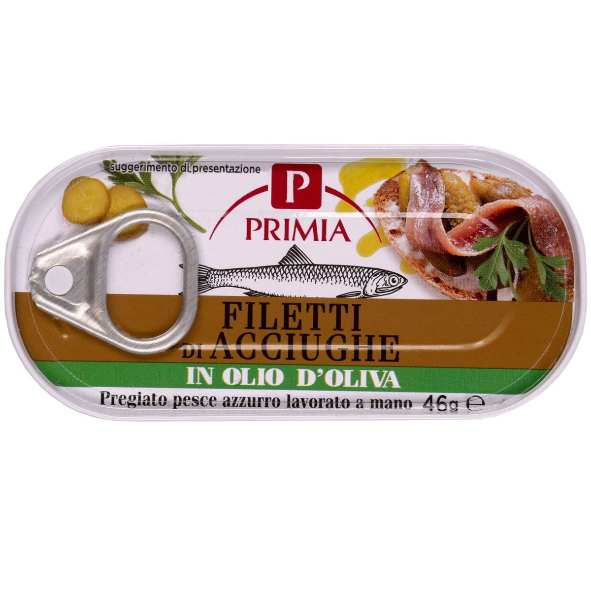 PRIMIA Filetti di alici 46 GR Im olio di oliva.Lavorati a mano. - Basko