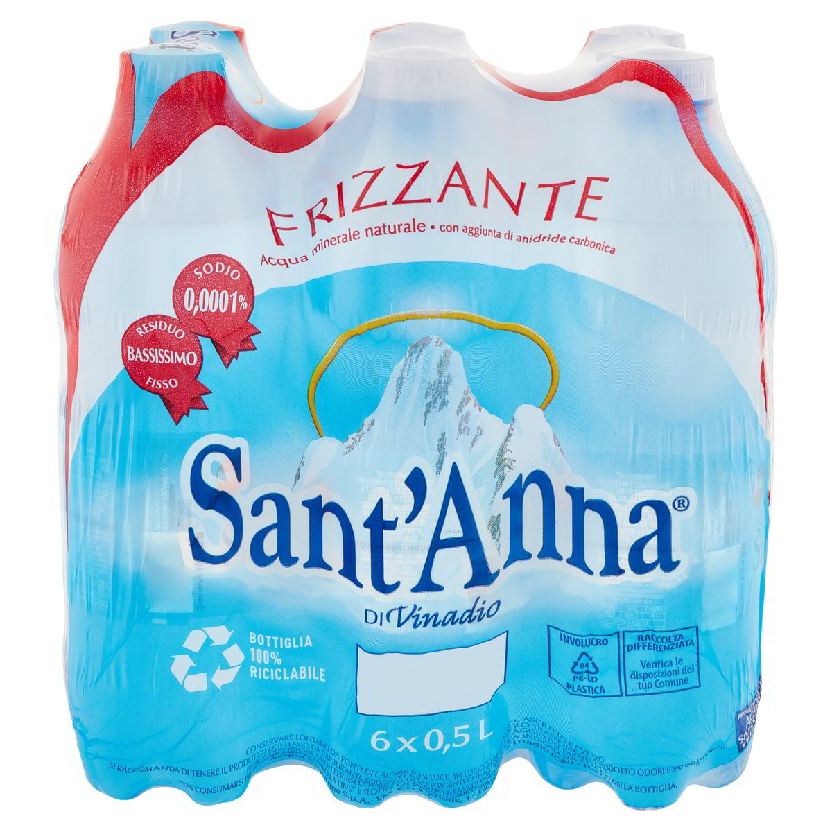 SANT'ANNA Acqua frizzante 0,5 LT 500 ML Bottiglietta - Basko
