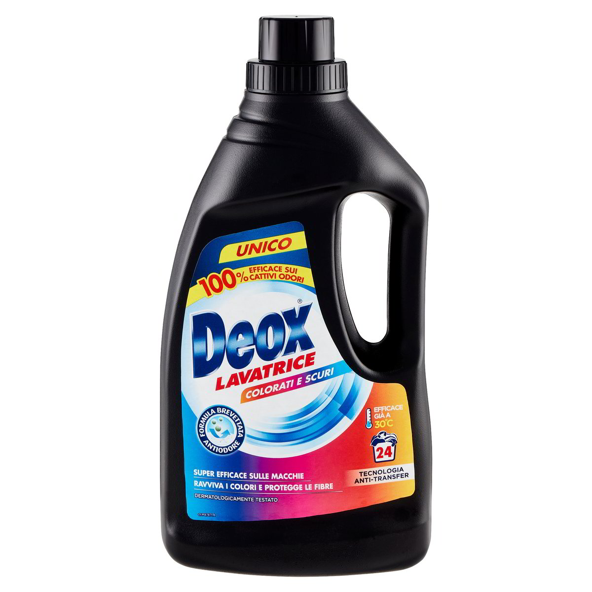 DEOX Detersivo Lavatrice Colorati e Scuri 1,2 LT 24 lavaggi.Ravviva i colori e protegge le fibre ...