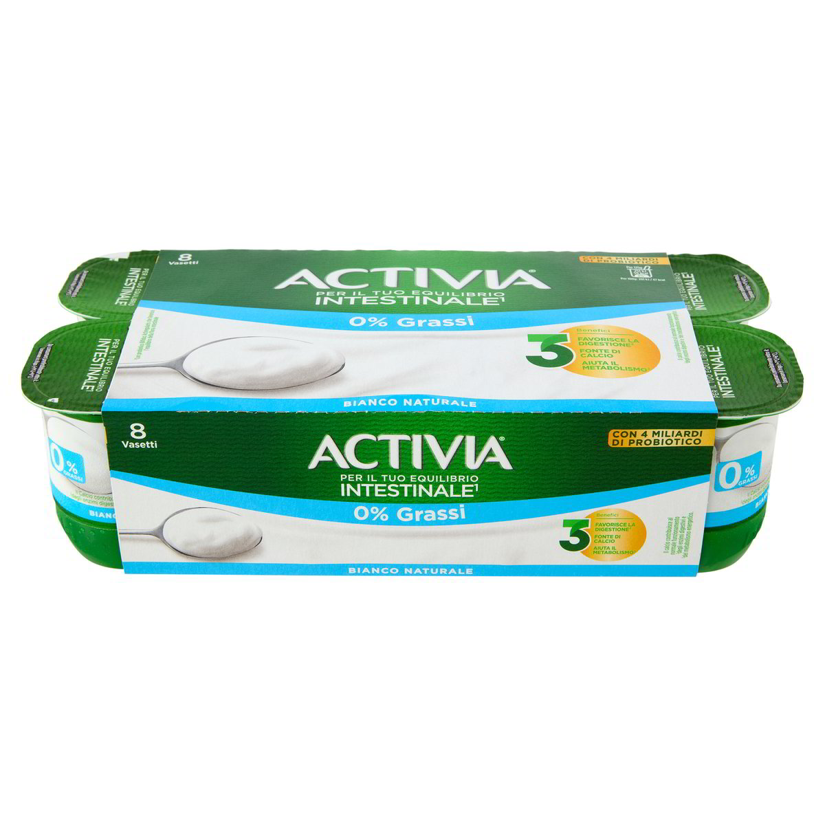 ACTIVIA DANONE 0% grassi al Naturale 1 KG 8 vasetti.Con probiotico ...