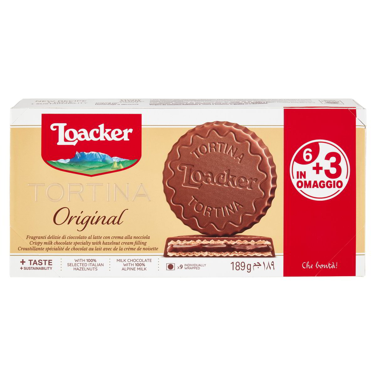 LOACKER Gran Pasticceria Tortina Original 189 GR 6 pezzi + 3 omaggio ...
