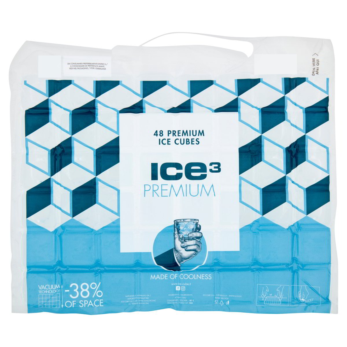 ICE CUBE Ice cubes 1 KG 48 pezzi. - Basko