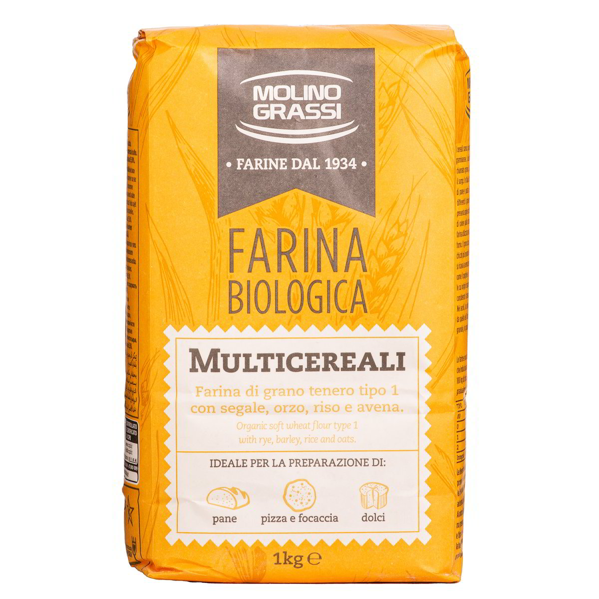 MOLINO GRASSI Farina Biologica multicereali 1 KG Ideale per la ...