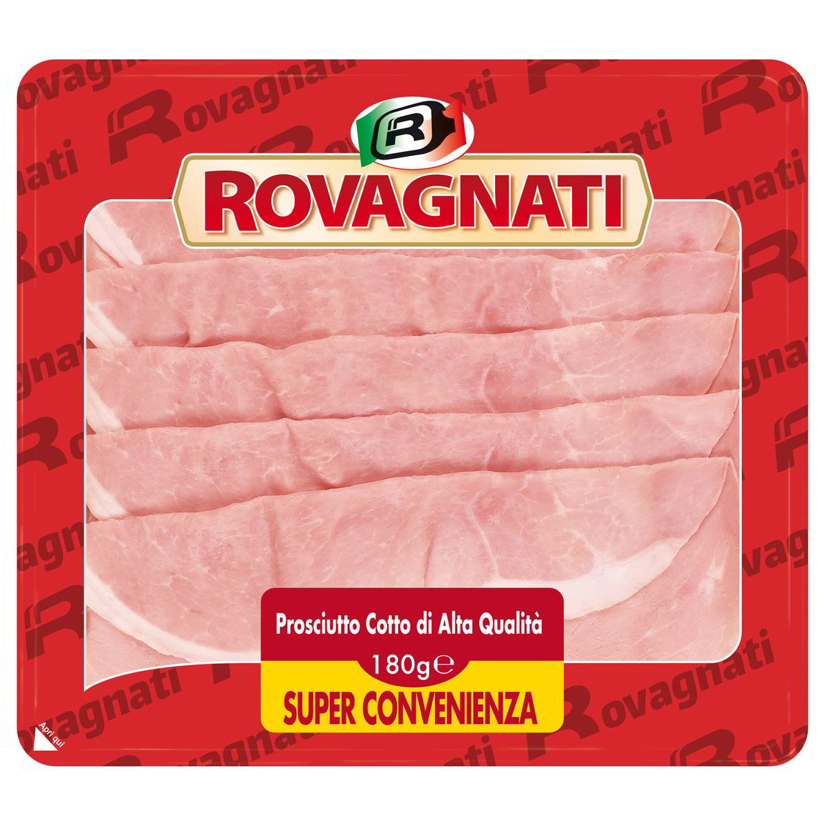 ROVAGNATI Prosciutto cotto di Alta Qualità 180 GR - Basko