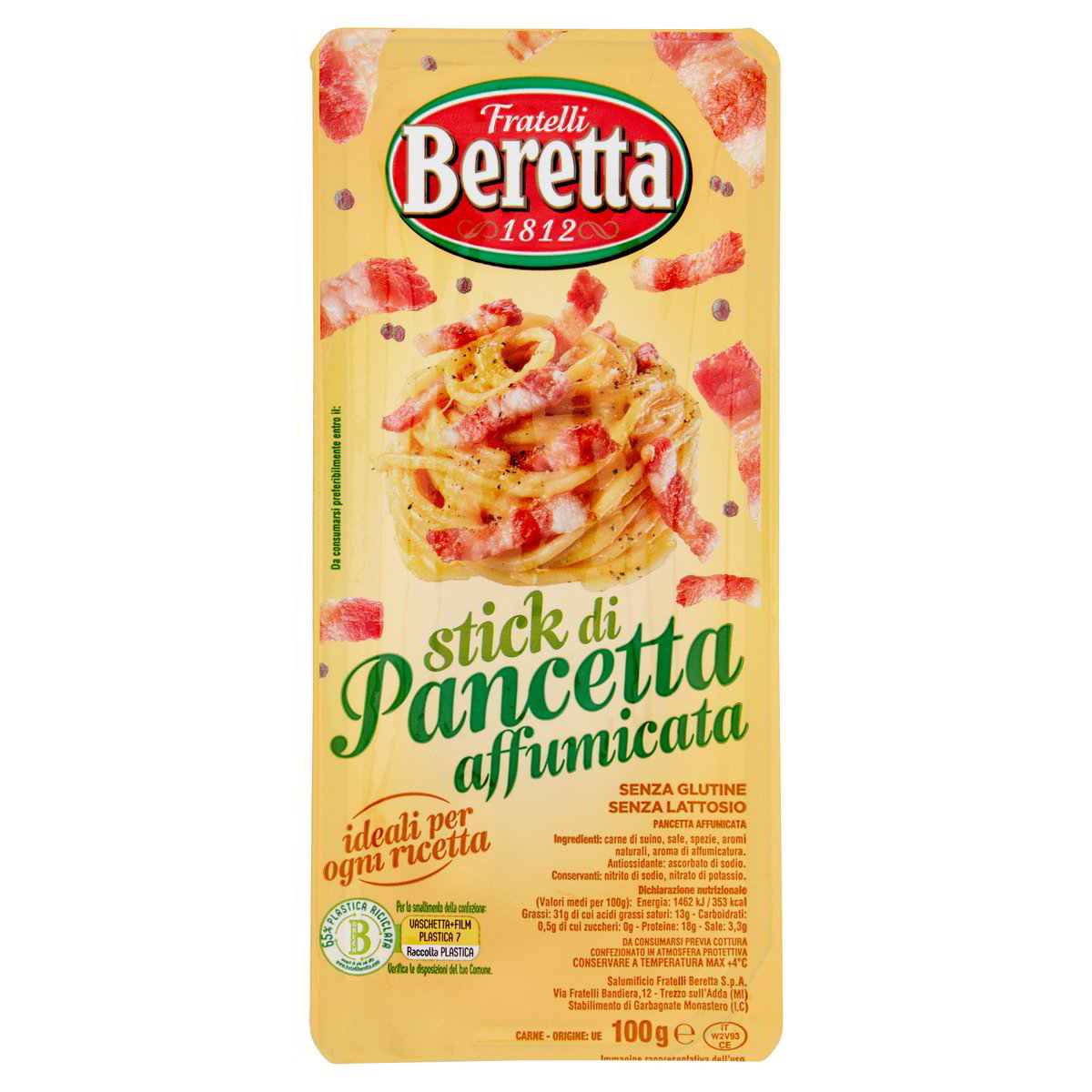 BERETTA Stick di Pancetta affumicata 100 GR Ideali per ogni ricetta - Basko