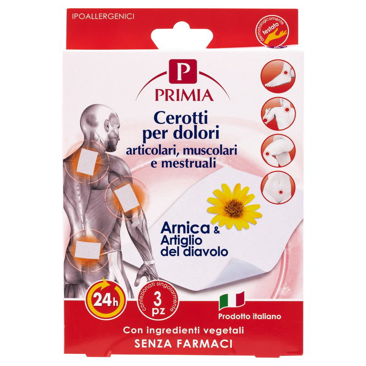PRIMIA Cerotti per Dolori 3 pezzi. Articolari, muscolari e mestruali ...