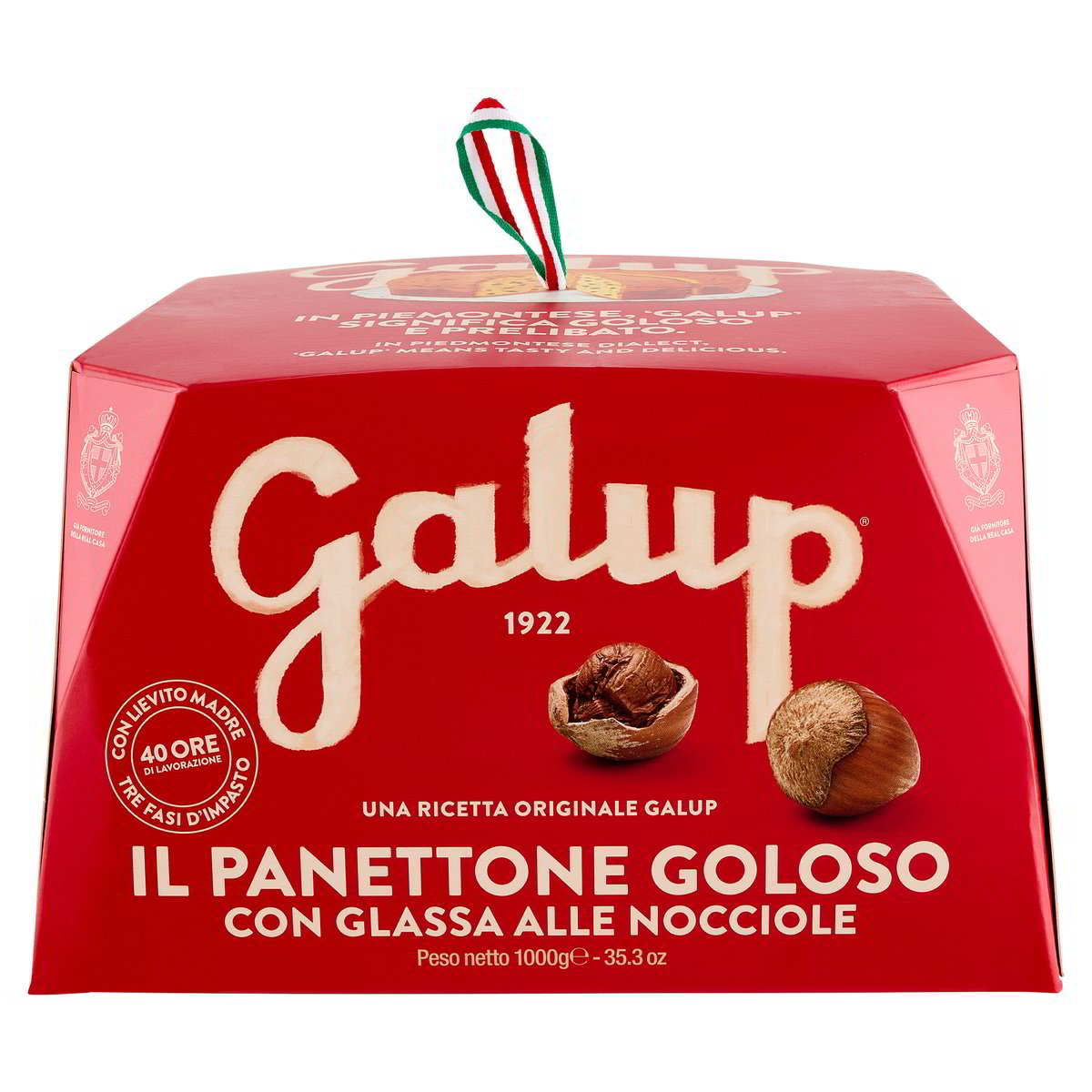 GALUP Panettone Tradizionale 1 KG Con glassa alle nocciole. - Basko