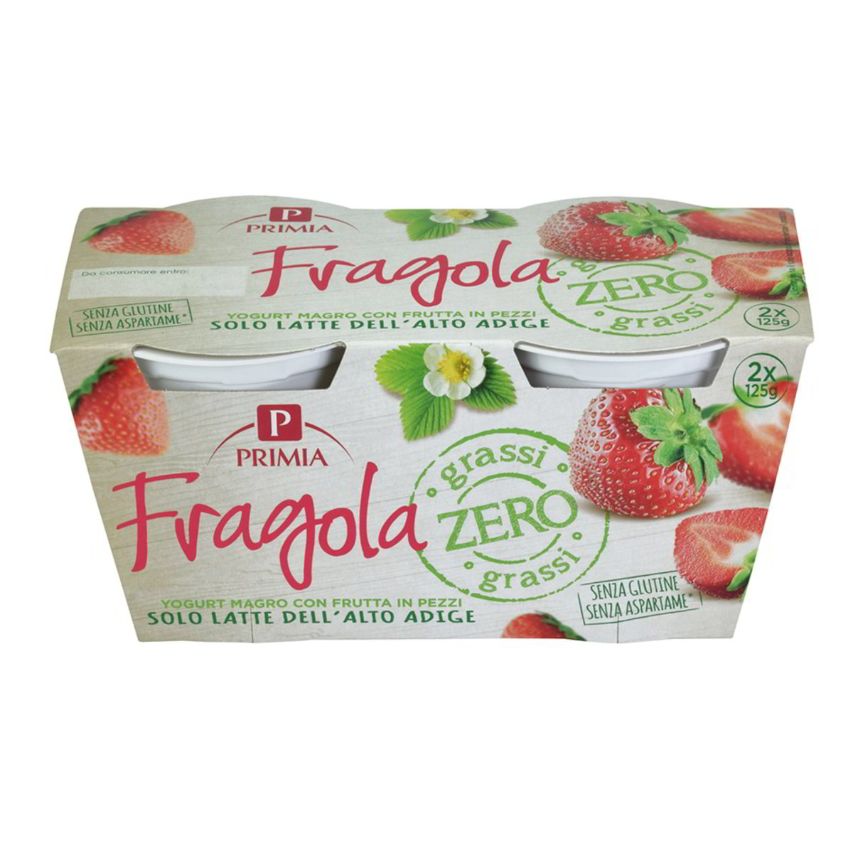 PRIMIA Yogurt magro alla fragola 250 GR Con frutta in pezzi.Confezione ...