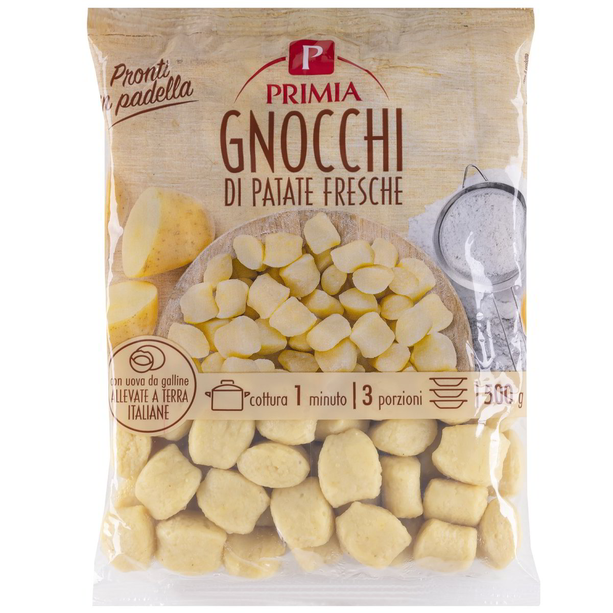 PRIMIA Gnocchi di Patate 500 GR 3 porzioni.Con patate fresche. - Basko