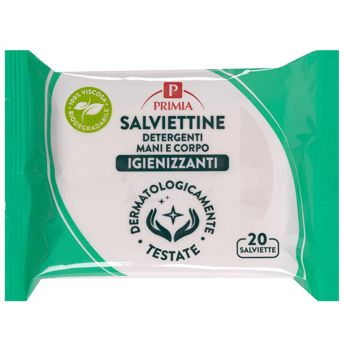 PRIMIA Salviette Detergenti Mani e Corpo Igienizzanti 20 salviette - Basko