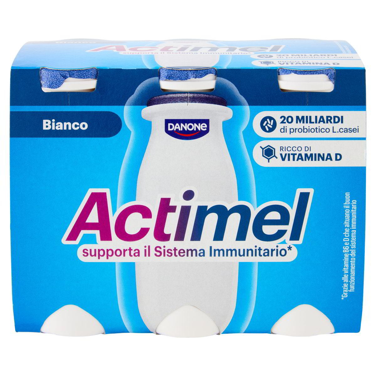ACTIMEL DANONE Bianco 600 GR 6 bottigliette.Riduce colesterolo. - Basko