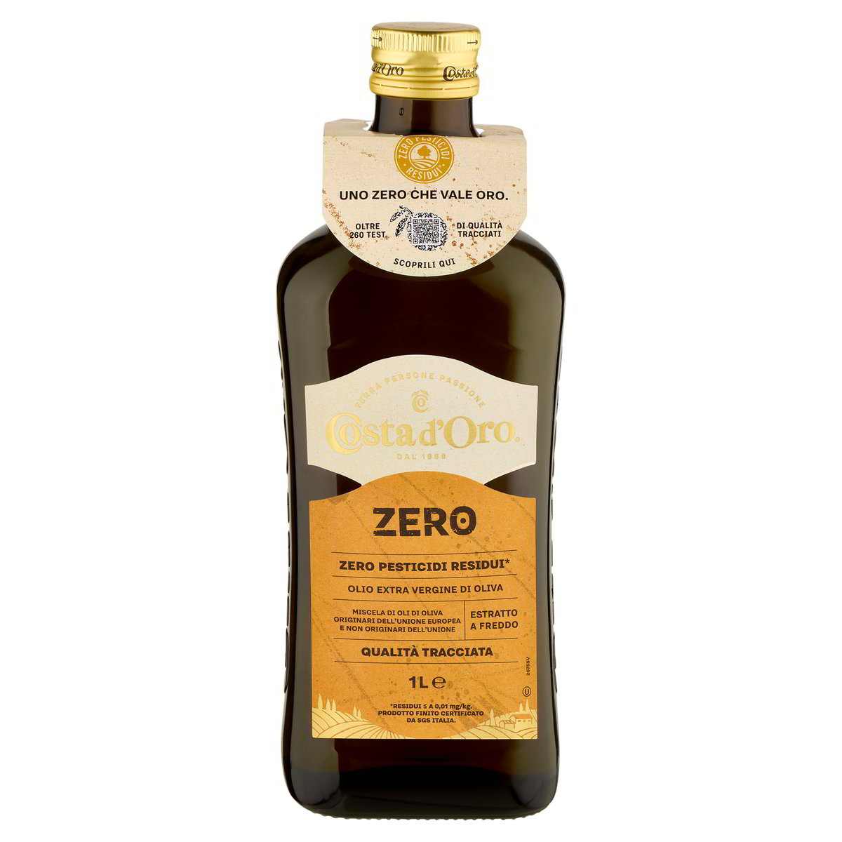 COSTA D'ORO Olio extra vergine di Oliva 1 LT Zero pesticidi residui. Estratto a freddo - Basko