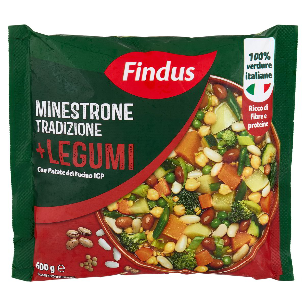 FINDUS Minestrone Tradizione + Legumi 600 GR Ricco di proteine e fibre ...
