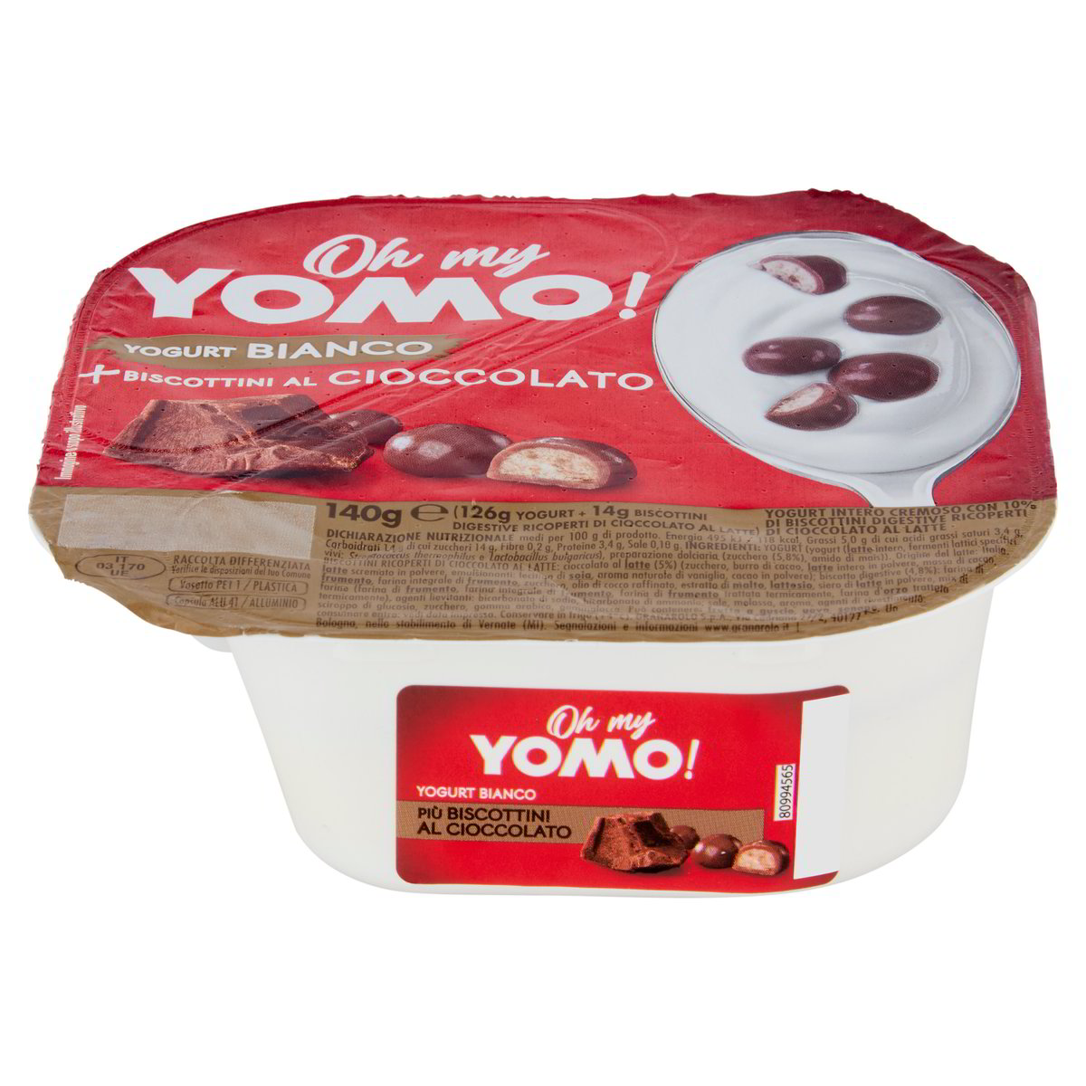 OH MY YOMO! Yogurt bianco più Biscottini al cioccolato 140 GR - Basko