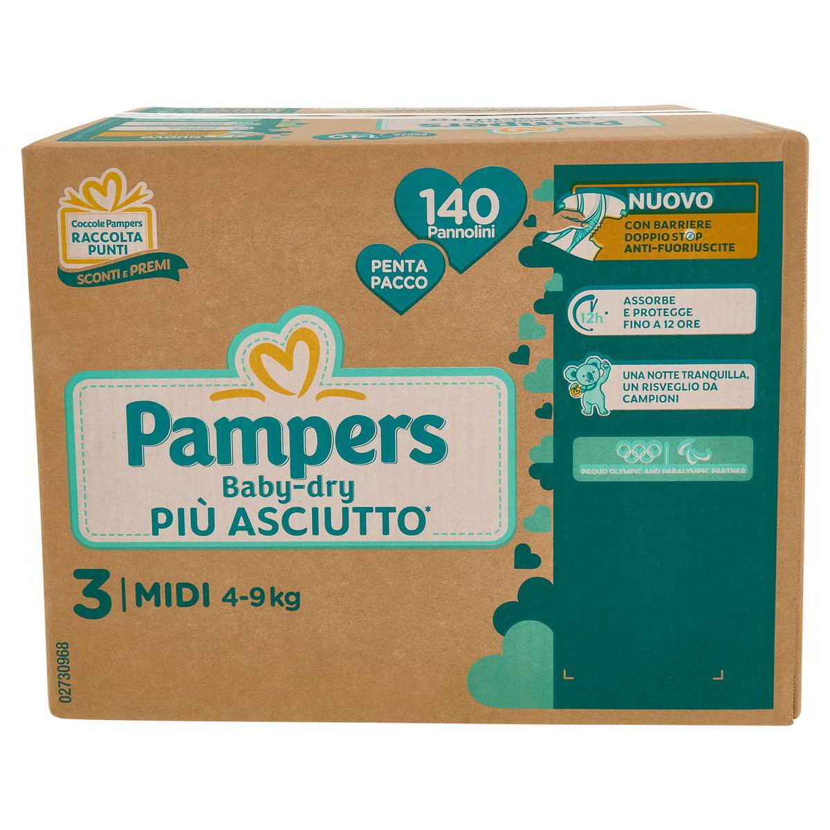 PAMPERS Baby Dry Più asciutto Pannolini 3 Midi 140 pezzi. 4-9 Kg - Basko